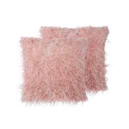 Beliani 2er-Set Dekokissen DAISY in Rosa | Gr.: onesize