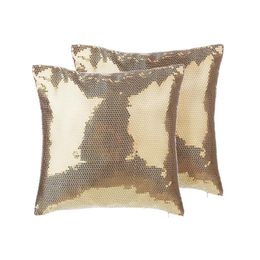Beliani 2er-Set Dekokissen ASTER in Gold | Gr.: onesize