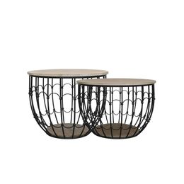 Chic Antique Sofatisch mit Holzdeckel 2er Set in schwarz | Gr.: onesize