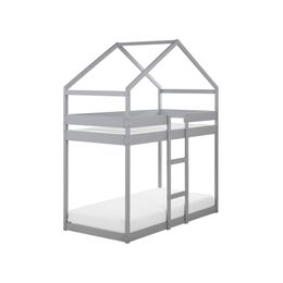 Beliani Hochbett LABATUT in Grau - (W) 92 x (H) 230 x (L) 206 cm | Gr.: onesize