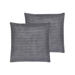 Beliani 2er-Set Dekokissen ASPIDISTRA in Grau | Gr.: onesize