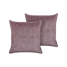 Beliani 2er-Set Dekokissen KALMIA in Rosa | Gr.: onesize