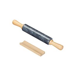 Intirilife Nudelholz Teigrolle Backrolle Wellholz in Schwarz | Gr.: onesize