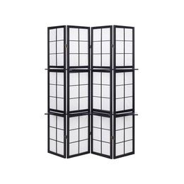 Beliani Paravent GOMAGOI in Schwarz - (W) 120 x (H) 170 x (L) 2 cm | Gr.: onesize