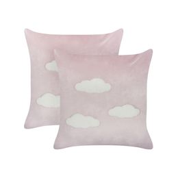 Beliani 2er-Set Dekokissen IPOMEA in Rosa | Gr.: onesize