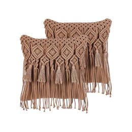 Beliani 2er-Set Dekokissen BAMIAN in Braun | Gr.: onesize