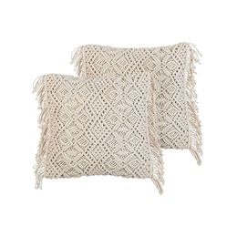 Beliani 2er-Set Dekokissen PATTAN in Beige | Gr.: onesize