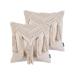Beliani 2er-Set Dekokissen BEDADI in Beige | Gr.: onesize