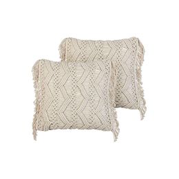 Beliani 2er-Set Dekokissen KIRIKKALE in Beige | Gr.: onesize