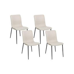 Beliani 4er-Set Esszimmerstuhl GLENDIVE in Beige/Schwarz | Gr.: onesize