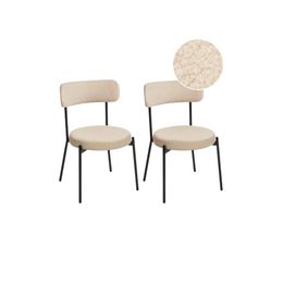 Beliani 2er-Set Esszimmerstuhl ALLISON in Beige/Schwarz | Gr.: onesize