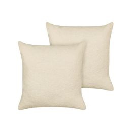 Beliani 2er-Set Dekokissen LEUZEA in Beige | Gr.: onesize
