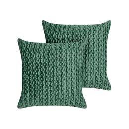 Beliani 2er-Set Dekokissen ECLIPTA in Grün | Gr.: onesize