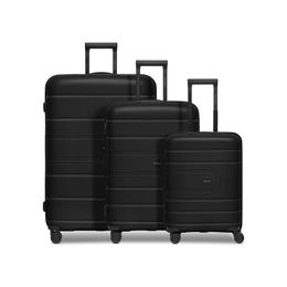 Redolz Essentials 11 4 Rollen Kofferset 3-teilig mit Dehnfalte in black | Gr.: onesize