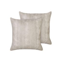 Beliani 2er-Set Dekokissen CONSTYLIS in Beige | Gr.: onesize