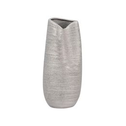 Beliani Dekovase DERBE in Silber - (W) 12 x (H) 32 x (L) 12 cm | Gr.: onesize
