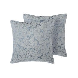Beliani 2er-Set Dekokissen WISTERIA in Grau | Gr.: onesize