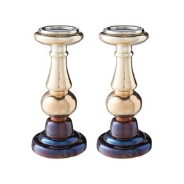 Beliani 2er-Set Kerzenständer IMARTI in Gold/Bunt | Gr.: onesize