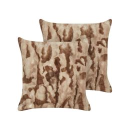 Beliani 2er-Set Dekokissen BAKIRA in Braun | Gr.: onesize