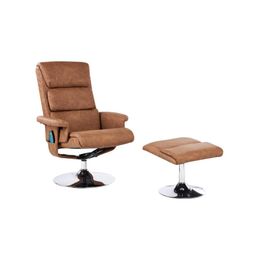 Beliani Massagestuhl LEGEND in Braun/Silber - (W) 76 x (H) 103 x (L) 78 cm | Gr.: onesize