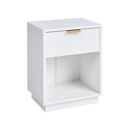Beliani Nachttisch SUMMERVILLE in Weiß - (W) 40 x (H) 50 x (L) 30 cm | Gr.: onesize