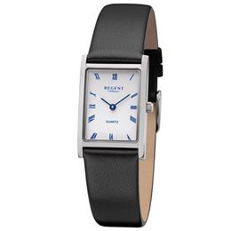 Regent Uhren Regent Damen-Armbanduhr Rechteckig Silber / Schwarz | Gr.: onesize