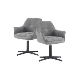 DUBI Möbel 2er-Set: Drehstuhl THOMAS-KIRA in Grau - (B)61 x (H)81 x (T)62 cm | Gr.: onesize