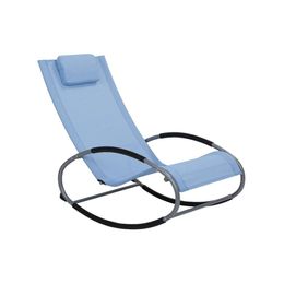 Beliani Gartenliege CAMPO in Blau/Schwarz/Silber - (W) 62 x (H) 88 x (L) 107 cm | Gr.: onesize