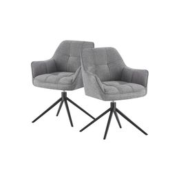 DUBI Möbel 2er-Set: Drehstuhl THOMAS-MIRA in Grau - (B)61 x (H)82 x (T)62 cm | Gr.: onesize