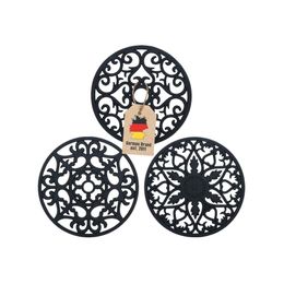 Intirilife 3-teiliges Silikon Untersetzer Set in Schwarz | Gr.: onesize