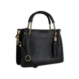 Toscanto Umhängetasche, Handtasche Leder schwarz ca. 30cm | Gr.: onesize