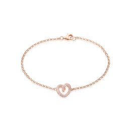 EYE CANDY Armband "HERZ" in Rosegold aus Sterling-Silber - (L) 18,5 cm | Gr.: onesize