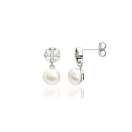 EYE CANDY Ohrstecker "PERLE 8MM" in Silber aus Sterling-Silber | Gr.: onesize