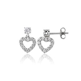 EYE CANDY Ohrstecker "HERZ" in Silber aus Sterling-Silber | Gr.: onesize