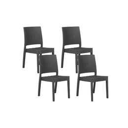 Beliani 4er-Set Gartenstuhl FOSSANO in Grau | Gr.: onesize
