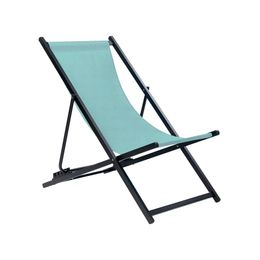 Beliani Gartenliege LOCRI II in Blau/Schwarz - (W) 60 x (H) 79 x (L) 95 cm | Gr.: onesize