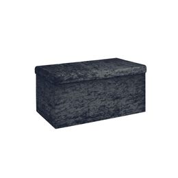 Intirilife Faltbare Sitzbank 76x38x38 cm in Samt Schwarz | Gr.: onesize