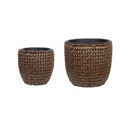 Beliani 2-tlg Indoor Blumentopf BERBERIS in Braun | Gr.: onesize
