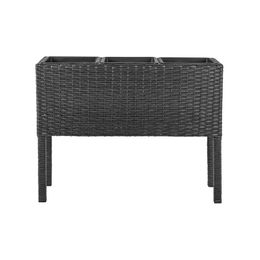 Beliani 2-tlg Indoor Blumentopf CARAGANA in Schwarz | Gr.: onesize