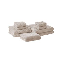 Beliani 9er-Set Handtuch AREORA in Beige | Gr.: onesize