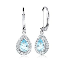 Elli Ohrringe 925 Sterling Silber Tropfen in Hellblau | Gr.: onesize