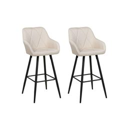 Beliani 2-tlg Barhocker DARIEN in Beige/Schwarz | Gr.: onesize