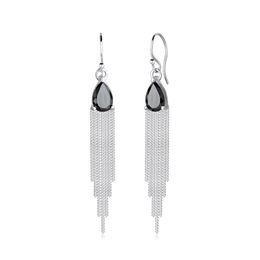 Elli Ohrringe 925 Sterling Silber Tropfen in Schwarz | Gr.: onesize