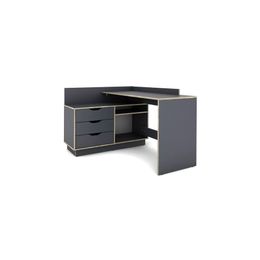 ByLiving Schreibtisch Belfast in Anthrazit/Sonoma Eiche - (B)129 x(H)83,5 x(T)105 cm | Gr.: onesize