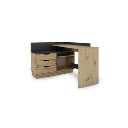 ByLiving Schreibtisch Belfast in Artisan Eiche/Anthrazit - (B)129 x (H)83,5 x (T)105 cm | Gr.: onesize