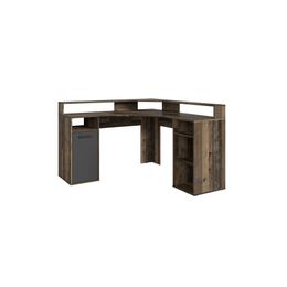 ByLiving Schreibtisch Fox in Old Wood / Anthrazit - (B) 139 x (H) 90,8 x (T) 139 cm | Gr.: onesize