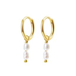 Hey Happiness Vergold. Creolen Perlen Anhänger 925 Sterlingsilber in Gold | Gr.: onesize