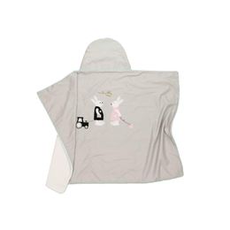BABY LAL Badetuch mit Kapuze "HASENFREUNDE & Co." in Grau/Weiß - (L) 72 x (B) 95cm | Gr.: onesize