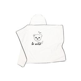 BABY LAL Kapuzenhandtuch "BE-WILD" in Weiß/Schwarz - (L) 72 x (B) 95cm | Gr.: onesize