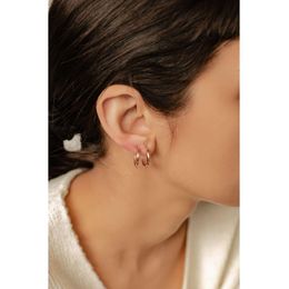Hey Happiness Creolen Chunky 925 Sterlingsilber in Silber - (D) 1,4 cm | Gr.: onesize